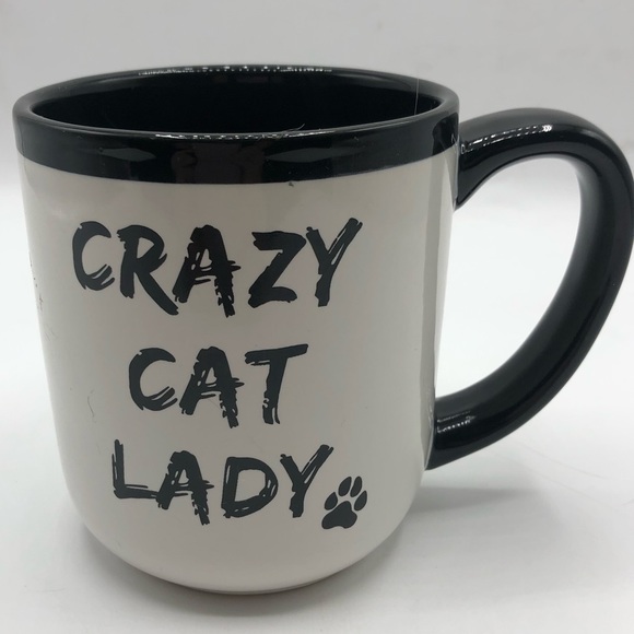 Kitchen | 11 Strawberry Street Black And White Crazy Cat Lady Mug ...